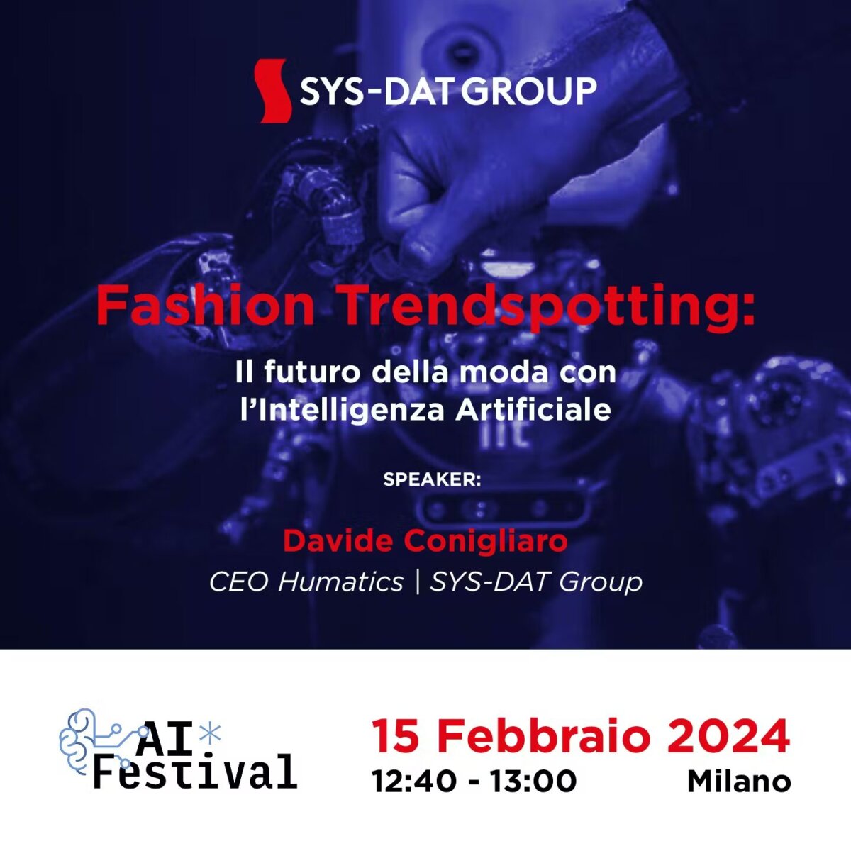 Saremo presenti con un intervento all'evento - AI Festival - il primo ...